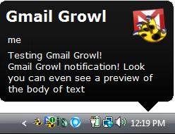 Get Gmail New Mail Notifications On Your Desktop for Windows XP and Vista