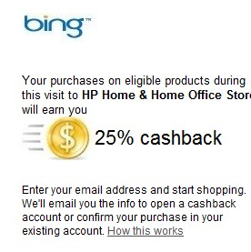 25% Bing CashBack and Newegg Notebook Deals