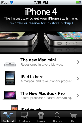 Apple Store App for iPhone and iPod Touch