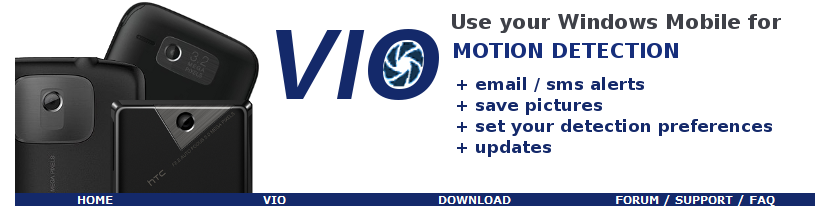 VIO Turns a Windows Mobile Phone into a Motion Detecting Camera